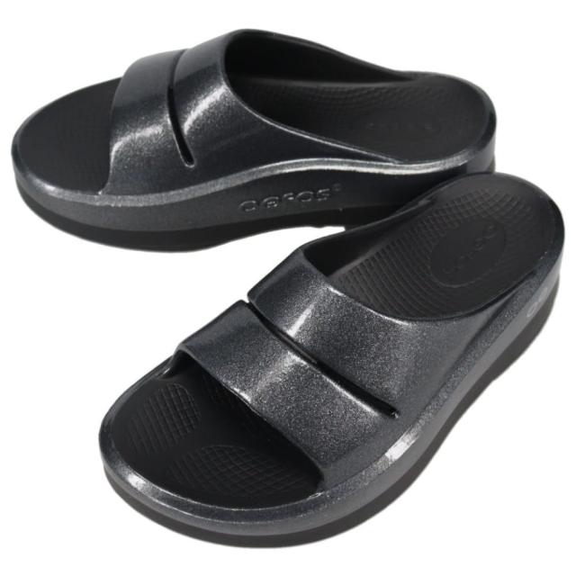 ウーフォス OOFOS サンダル ウィメンズ ウーメガ ウーアー リュクス  OOmega OOahh Luxe ブラックスパークル Black Sparkle