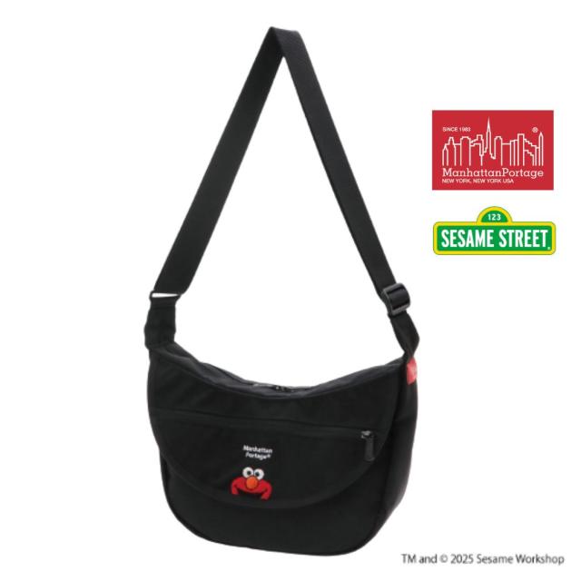マンハッタンポーテージ デュエット ショルダーバッグ フラップジップ マグネット 500D コーデュラ セサミストリート ブラック 2409-FZP-MGNT-500CD-SST BLK