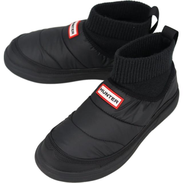 ハンター HUNTER イン/アウト パファー ニッテッド カフ ブーツ IN/OUT PUFFER KNITTED CUFF BOOT ブラック WFS2265REN BLK
