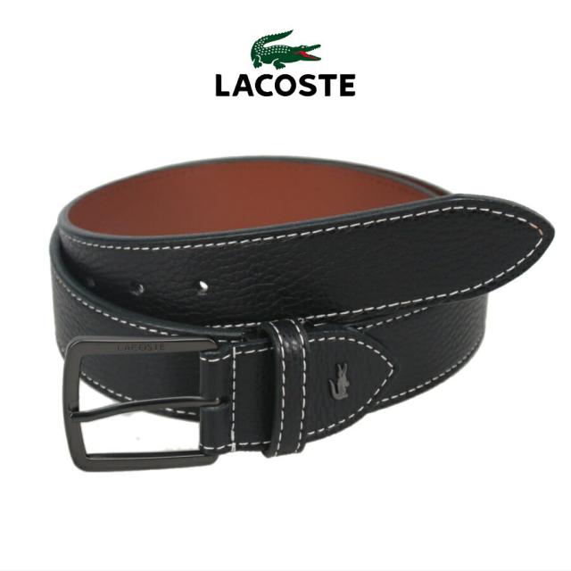 ラコステ LACOSTE カラー エッジ ベルト ブラック RC018J P01