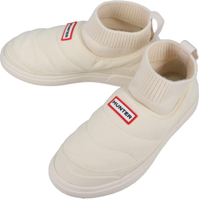 ハンター HUNTER イン/アウト フェイク スウェード ニッテッド カフ ブーツ IN/OUT FAUX SUEDE KNITTED CUFF BOOT シェードホワイト UFS7115REN SHW