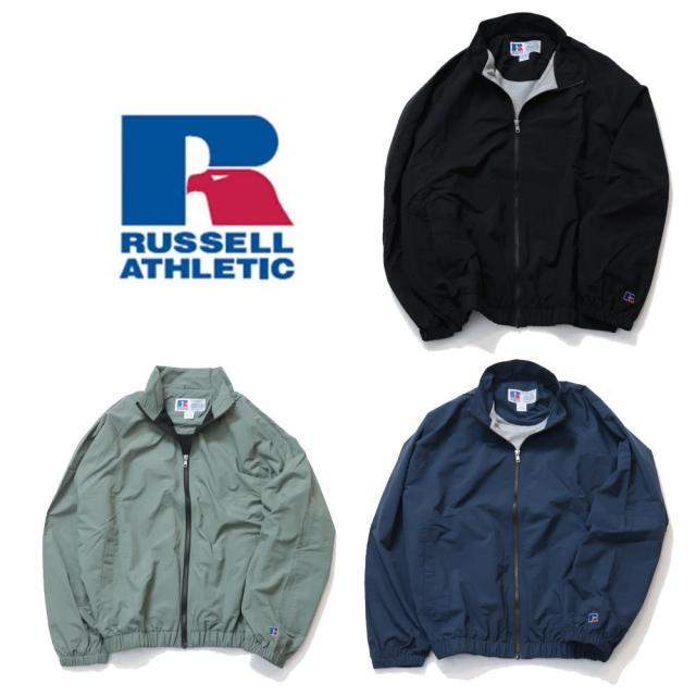 ラッセル アスレティック RUSSELL ATHLETIC ナイロン トレーニング ウォーム アップ ジャケット NYLON TRAINING WARM UP JACKET ブラック ネイビー セージグリーン RC-25749
