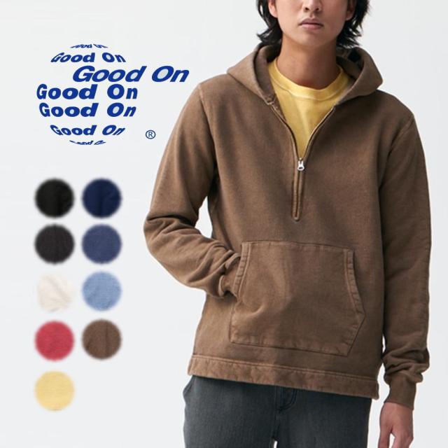 グッドオン Good On ラフ ハーフ ジップ プルオーバー フード スウェット ROUGH 1/2 ZIP PO HOOD SWEAT GOBW1610