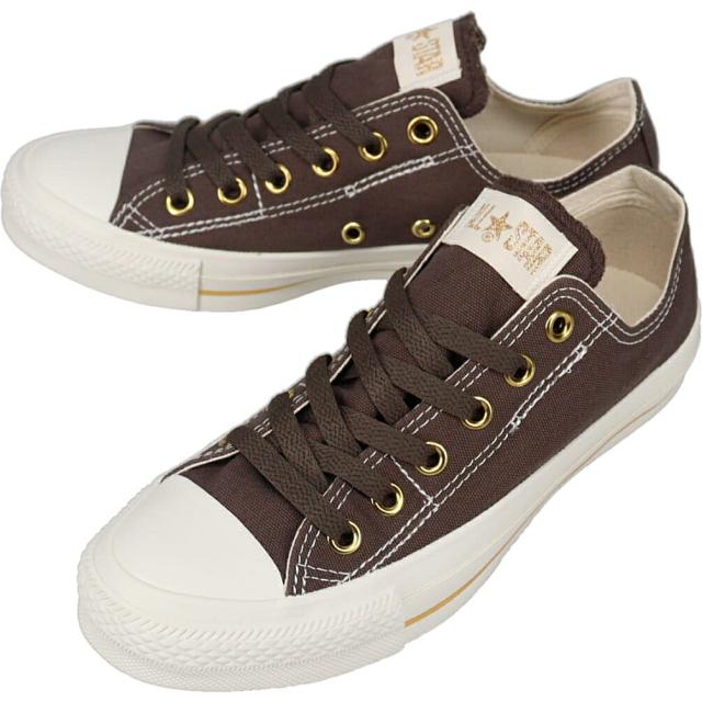コンバース CONVERSE スニーカー オールスター ゴールドストライプ スリップ OX ALL STAR GOLDSTRIPE SLIP OX ダークブラウン DRK.BRW 1SE863 31316642