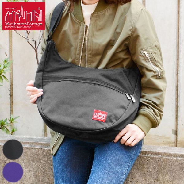 定番 マンハッタンポーテージ Manhattan Portage ショルダーバッグ トップ ジッパー ノリータ バッグ TOP ZIPPER NOLITA BAG 6056 BLK(ブラック) PRP(パープル)