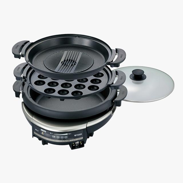 【長期保証付】タイガー魔法瓶(TIGER) CQD-B301-TH メタリックブラウン グリル鍋 5.0L 3枚タイプ たこ焼き