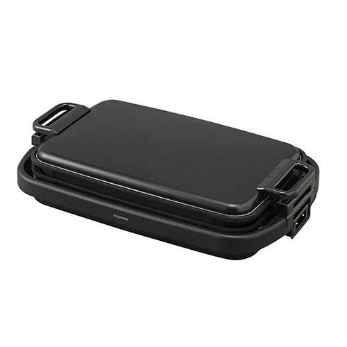 【長期保証付】アイリスオーヤマ(Iris Ohyama) SWHPK-012-B ブラック ワイド ホットプレート 2枚タイプ 1350W