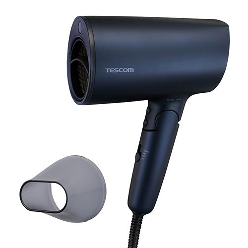 【長期保証付】テスコム(TESCOM) TD713A-A ネイビー ドライヤー 大風量 速乾 温度センサー 熱ダメージ配慮 マイナスイオン 1300W 折りたたみ クールショット