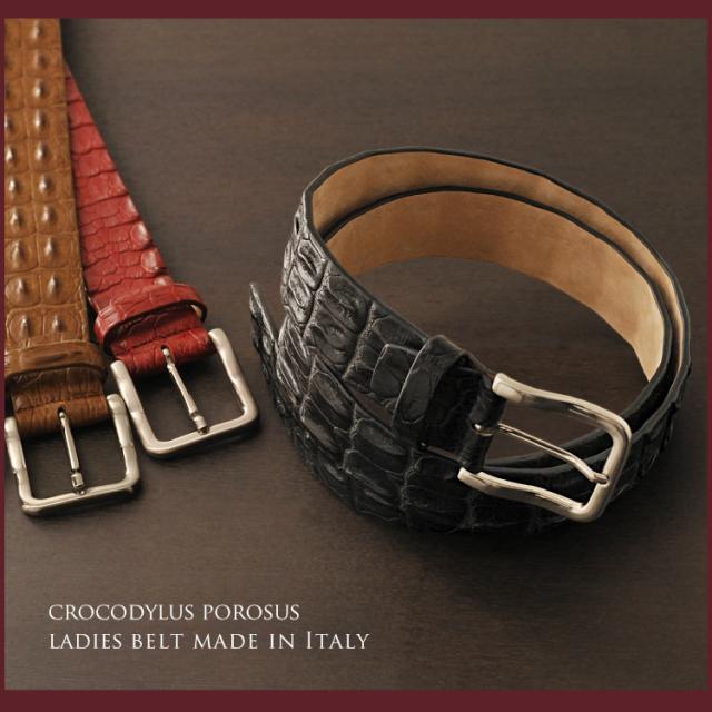 ベルト メンズ イタリア製 ポロサスホーンバック 40mm/レディースシングルバックル(No.06000670)