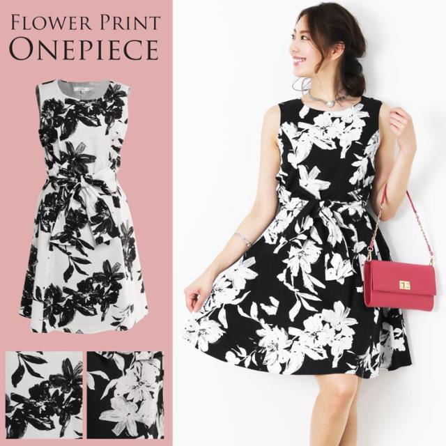 パーティードレス花柄フラワープリントフレアワンピース/レディース(No.08000112)