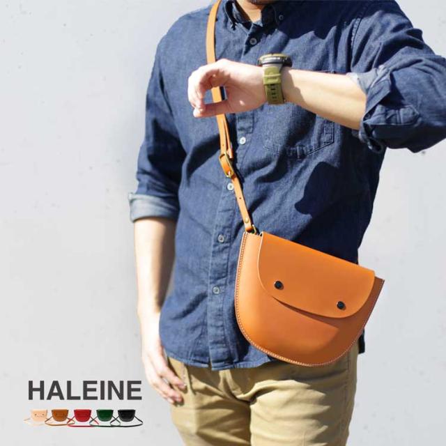 ヌメ革 ポシェット ショルダーバッグ HALEINE 本革 薄型 カジュアル 普段使い シンプル ナチュラル ボディバッグ サコッシュ レザー 斜めかけ 斜めがけ【名入れ可能】(No.07000411-mens-1)