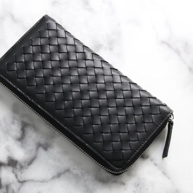 財布 メンズ 長財布 イントレチャート ラム 本革 メッシュ ラウンドファスナー 柔らかい 4FC(07000518-mens-1r)