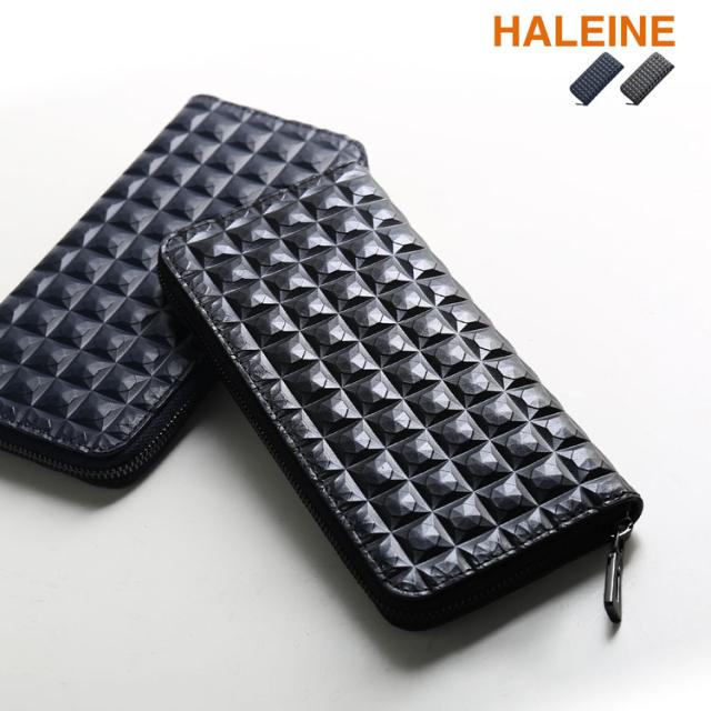HALEINE 3Dデザイン 本革 ラウンド 長財布 レディース ラウンドファスナー コンパクト長財布 牛革 財布 (07000578r)