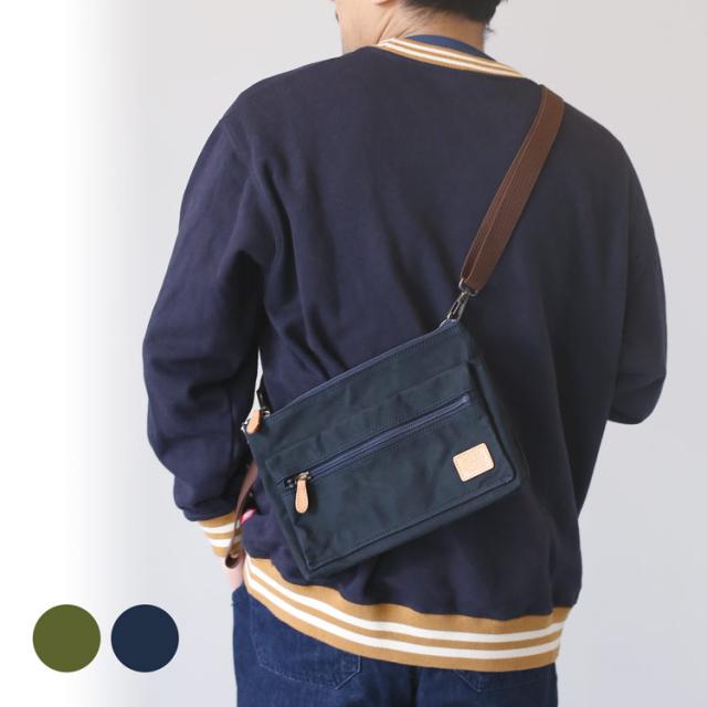 Pistache ピスタッシュ 帆布 キャンバス 生地 2WAY バッグ クラッチ サコッシュ ショルダー 日本製 撥水 パラフィン加工 アーミーダック 牛革 本革 革 ギフト プレゼント 4FB (07000598-mens-1r)