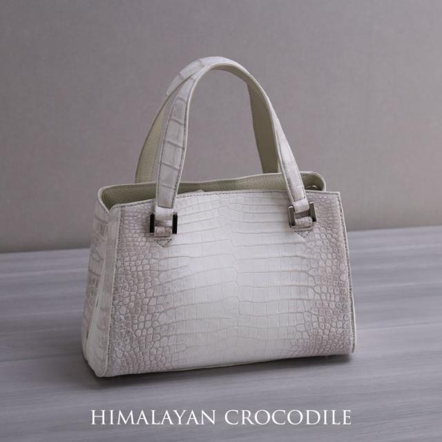 ヒマラヤ クロコダイル ハンドバッグ レディース 2way バッグ 斜め掛け ショルダーバッグ 小さめ 収納 仕切り ラウンドファスナー 鰐革 保証書 付き(06001894r)