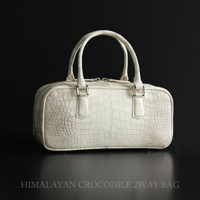 ヒマラヤクロコダイル ミニボストンバッグ 2way レディース ハンドバッグ ミニバッグ 2wayバッグ (06001914r)