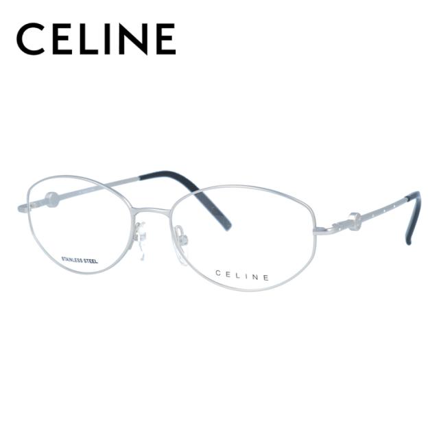 【訳あり】セリーヌ メガネフレーム オーバル型 伊達メガネ CELINE VC1244S 0581 54サイズ レディース ブラゾン アイコン ロゴ
