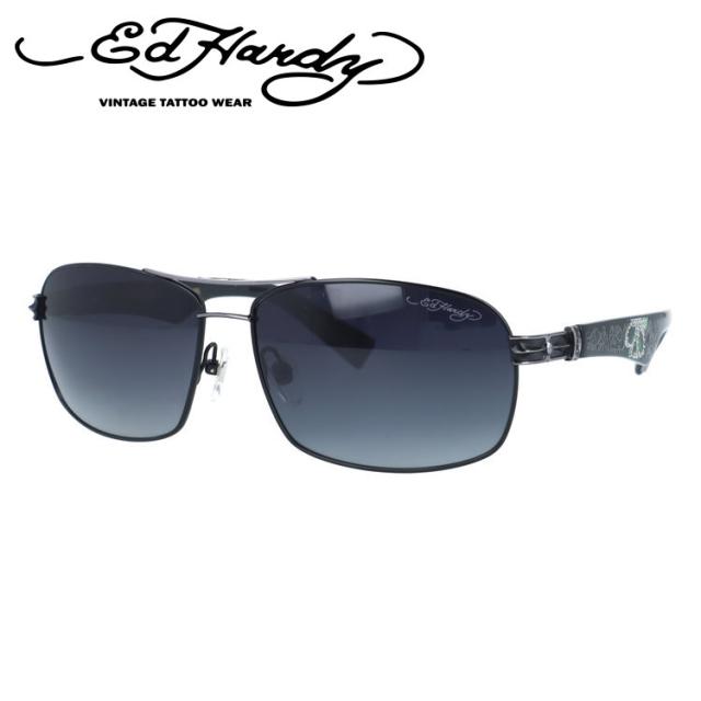 訳あり エドハーディー サングラス アジアンフィット Ed Hardy SKULL & ROSE 2（BLACK） 61 バタフライ アウトレット品 ユニセックス メンズ レディース