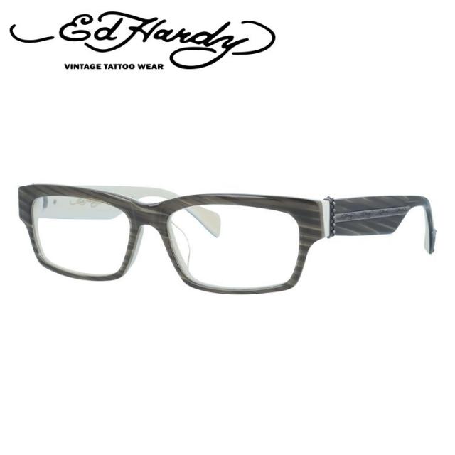 【訳あり】エドハーディー メガネフレーム 伊達メガネ EdHardy 眼鏡 EHOA004 4 GREY HAZEL グレイハゼル メンズ レディース ダテメガネ 紫外線対策