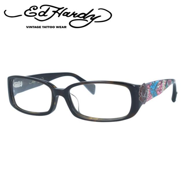 【訳あり】エドハーディー メガネフレーム 伊達メガネ EdHardy 眼鏡 EHOA025 2 OLIVE オリーブ メンズ レディース ダテメガネ 紫外線対策