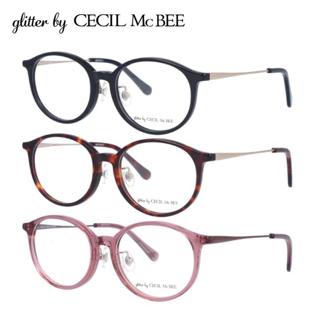 グリッターバイセシルマクビー メガネフレーム glitter by CECIL McBEE GCF 7514 全3カラー 49サイズ ボストン型 伊達メガネ レディース