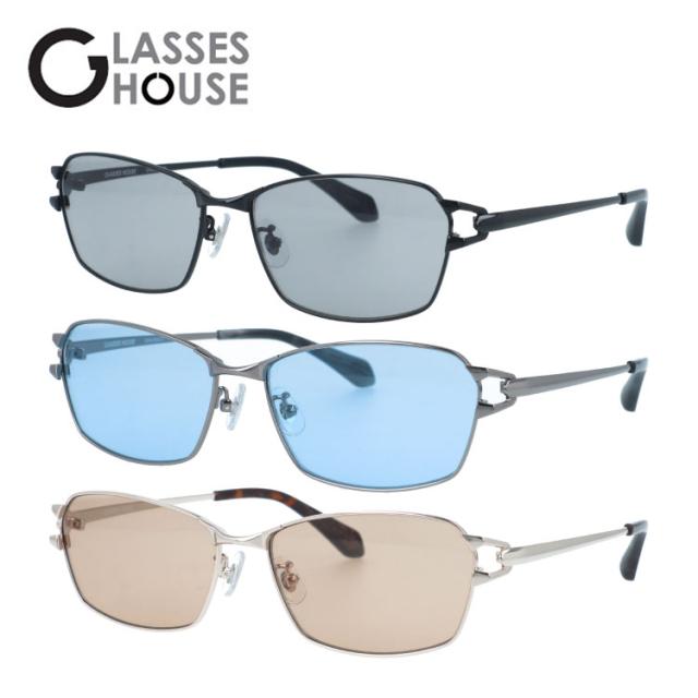グラスハウス サングラス GLASSES HOUSE GHS 9505 全3カラー 59 スクエア ユニセックス アジアンフィット 調整可能ノーズパッド メンズ レディース 国内正規品