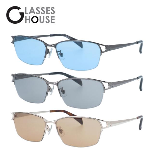 グラスハウス サングラス アジアンフィット 調整可能ノーズパッド GLASSES HOUSE GHS 9507 全3カラー 57 スクエア ユニセックス メンズ レディース 国内正規品
