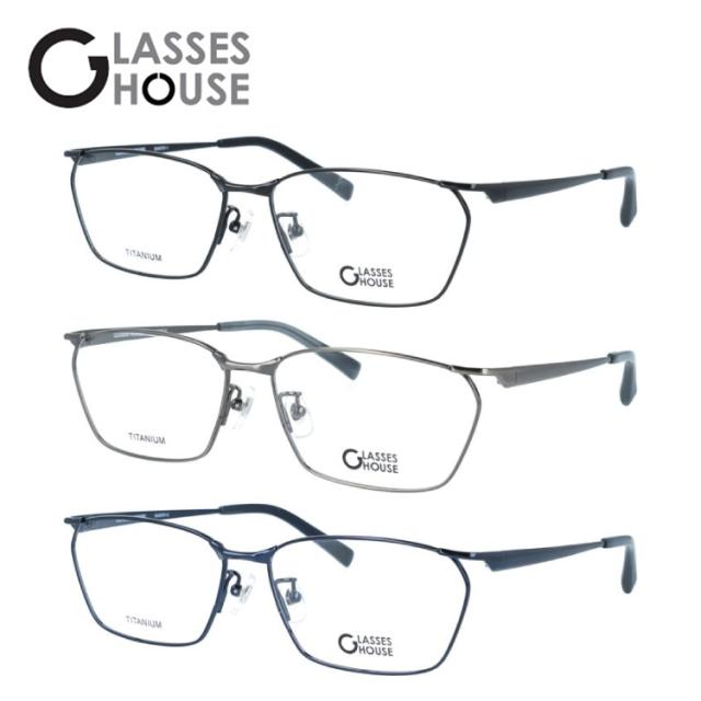 【国内正規品】グラスハウス メガネフレーム GLASSES HOUSE GH 5707 59 全3カラー スクエア型 アジアンフィット 調整可能ノーズパッド メンズ レディース