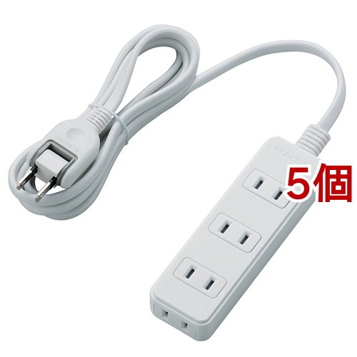エレコム 延長コード 電源タップ 2m 4個口 雷ガード スイングプラグ T-KS02-2420WH(5個セット)[生活用品 その他]