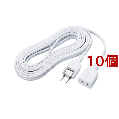 エレコム 延長コード 電源タップ コンセント 5m 1個口 マグネット ホワイト(10個セット)[ＯＡ商品]