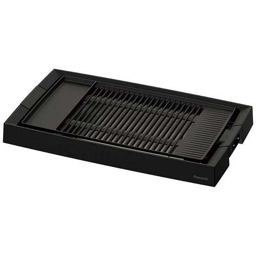 ピーコック魔法瓶 電気焼肉器 減煙ワイドタイプ ブラック WY-E130 B(1台)[ホットプレート ホットサンドメーカー]