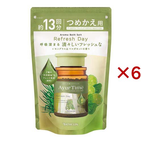アーユルタイム リフレッシュデイ つめかえ用(520g×6セット)[バスソルト]