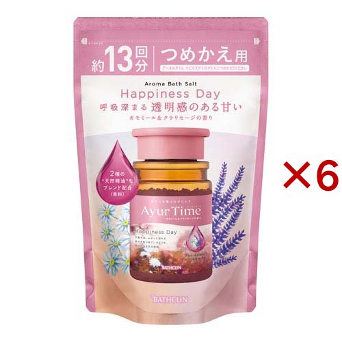 アーユルタイム ハピネスデイ つめかえ用(520g×6セット)[バスソルト]