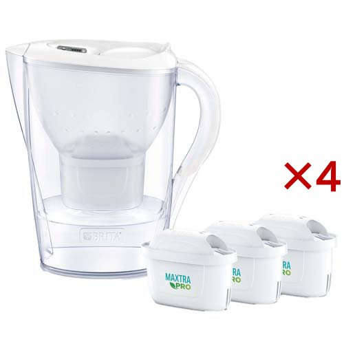 ブリタ ポット型浄水器 マレーラ マクストラプロ カートリッジ 3個付き(4セット)[ポット型 本体]