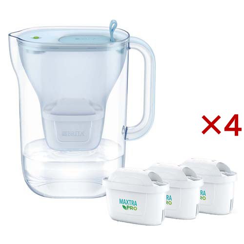 ブリタ ポット型 スタイルエコ パウダーブルー マクストラプロ カートリッジ 3個付き(4セット)[ポット型 本体]