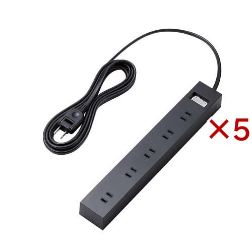 エレコム 電源タップ 2P 10個口 一括スイッチ マグネット 3m ブラック ECT-1530BK(5セット)[ＯＡ商品]