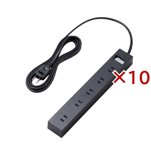 エレコム 電源タップ 2P 10個口 一括スイッチ マグネット 3m ブラック ECT-1530BK(10セット)[ＯＡ商品]