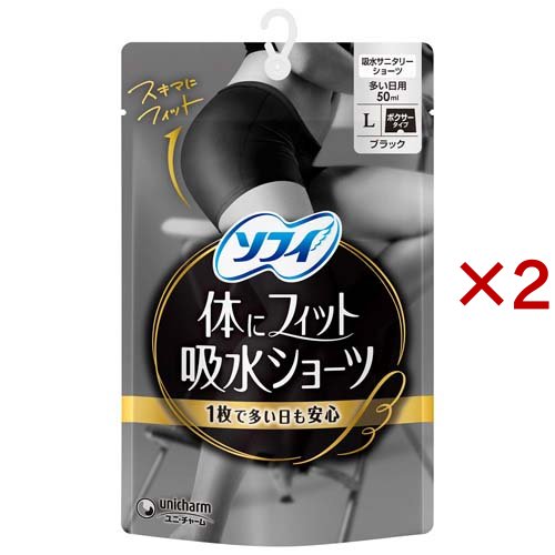 ソフィ 体にフィット吸水ショーツ L(2セット)[生理用ショーツ パンティタイプ]