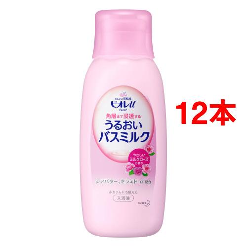 ビオレｕ角層まで浸透バスミルクミルクローズの香り本体(600ml*12本セット)[ミルキーバス]