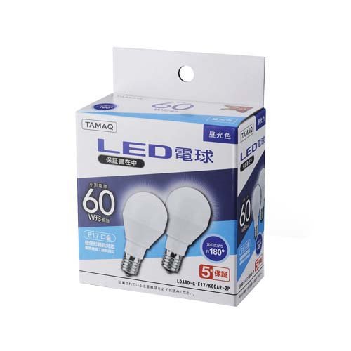 NVCライティングジャパン LED電球 昼光色 60W形相当 LDA6D-G-E17／K60AR-2P(2個入)[蛍光灯・電球]の通販はau PAY マーケット - 爽快ドラッグ | au ...