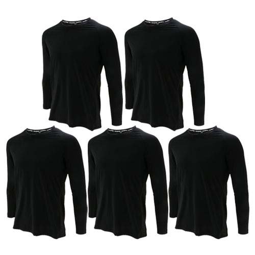 藤原産業 SK11 クール 長袖コンプレッション シャツ ブラック 520712-BLK-L(5セット)[インナーウエア(アパレル(男性用))]