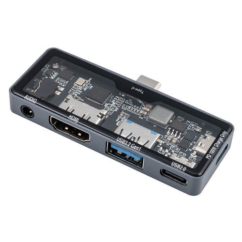 Digio2 USB Type-C スケルトン ドッキングステーション PD対応 3.5mm 4極付 UD-C11GY(1個)[情報家電 その他]の通販はau PAY マーケット - 爽快 ...