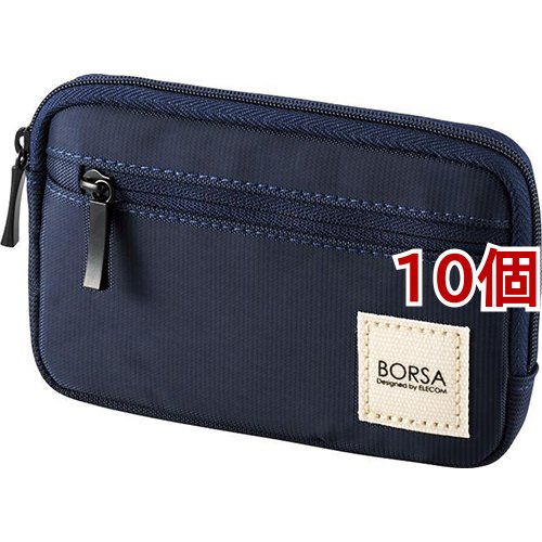 エレコム スリムガジェットポーチ ネイビー BMA-GP01NV(10個セット)[その他]