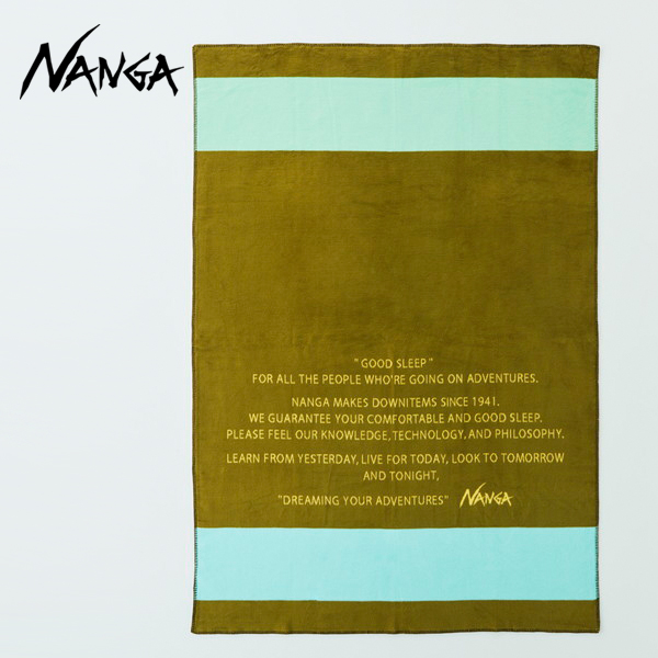 NANGA GOOD SLEEP ボーダー コットンブランケット シングル オリーブ BORDER COTTON BLANKET S SINGLE OLIVE NZ2254-4C424 N1LLOLs4