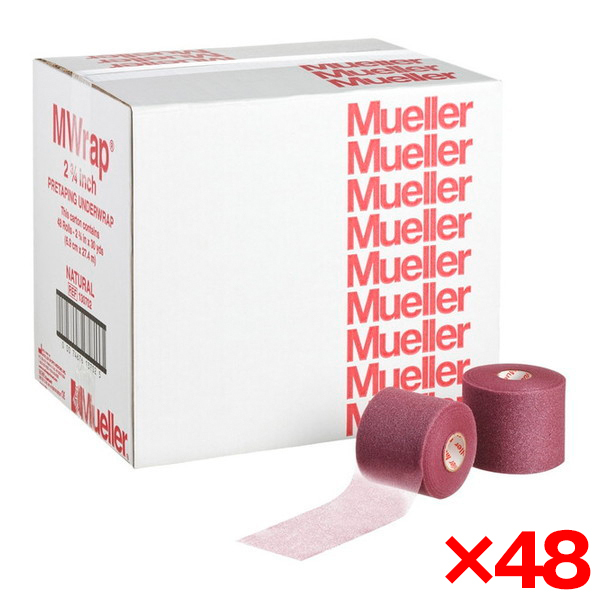 【48個セット】MUELLER ミューラー Mラップカラー 70mm ビッグマルーン 1ケ 130713