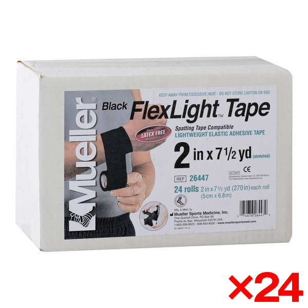 【24個セット】MUELLER ミューラー フレックスライトテープ 50mm ブラック 26447