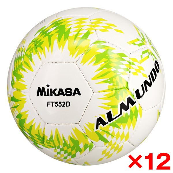 【12個セット】MIKASA FT552D-YLG ALMUNDO サッカーボール 検定球 5号球 手縫い