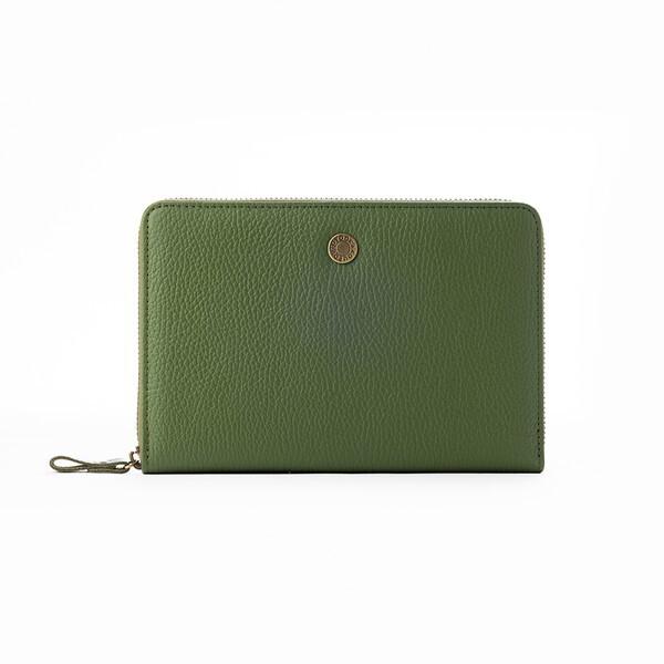 小田清 豊岡工房 牛革お薬手帳ケース オリーブ 426703