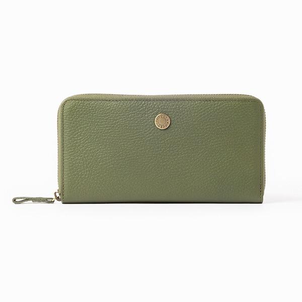 小田清 豊岡工房 仕分け易いが分けられる牛革長財布 オリーブ 437303