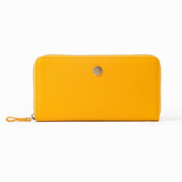 小田清 豊岡工房 仕分け易いが分けられる牛革長財布 イエロー 437318